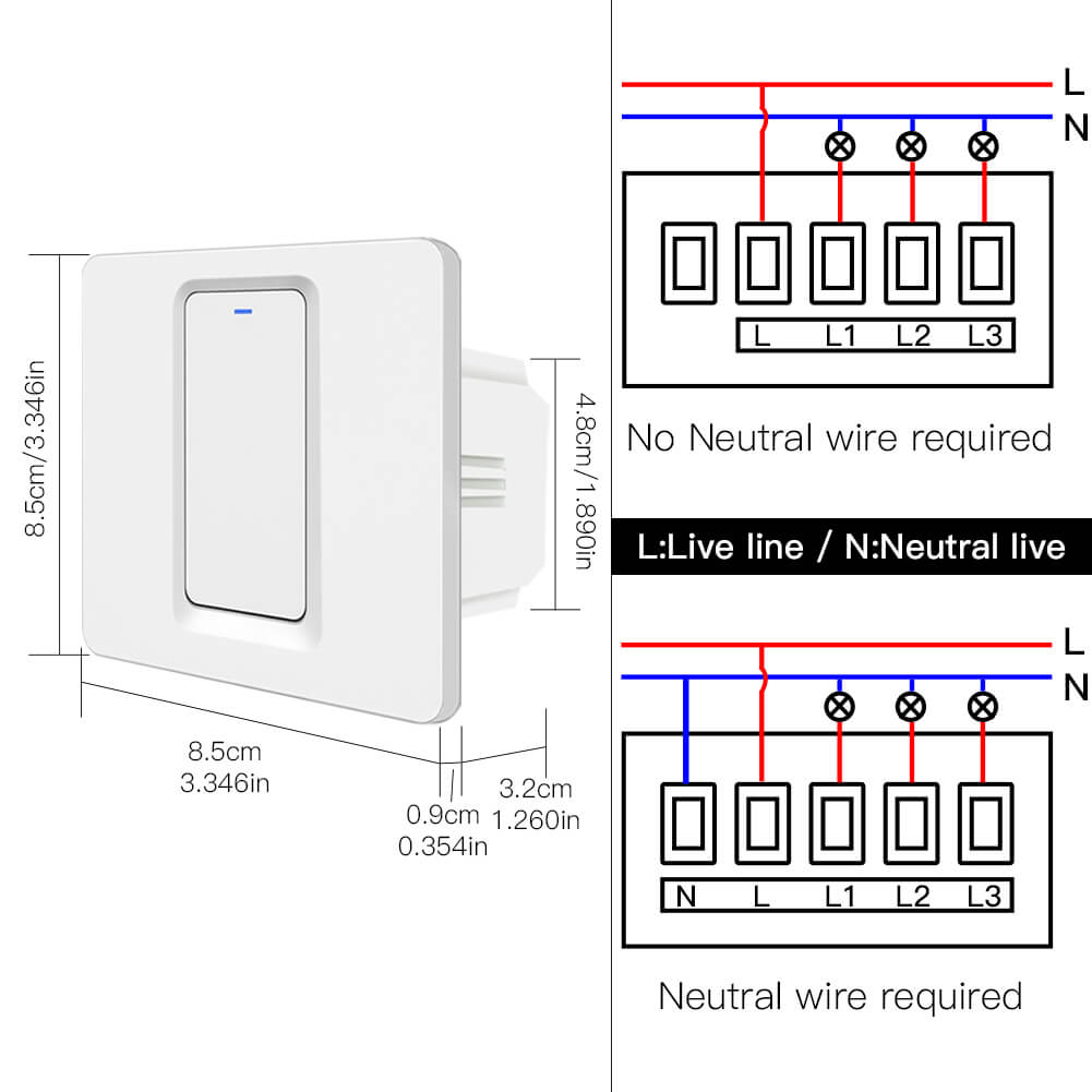 Smart ZigBee Button Switch No N Wire - Mday